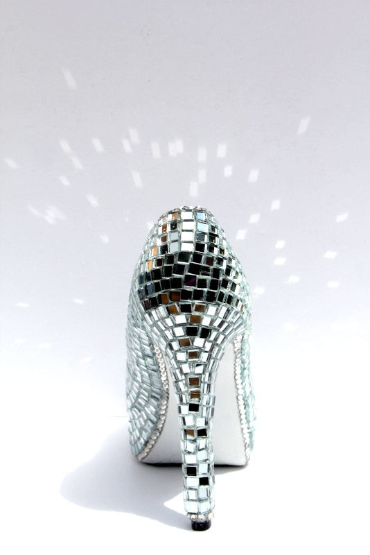 Shiny Disco Ball Mirror Ball Heels – Wicked Addiction